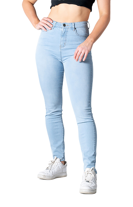 Wakee Light Blue High Rise Long Length Jeans 69913 - Fashion Jam Essentials
