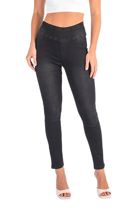 Wakee Washed Black Pull On Jeggings 3002 - Fashion Jam Essentials