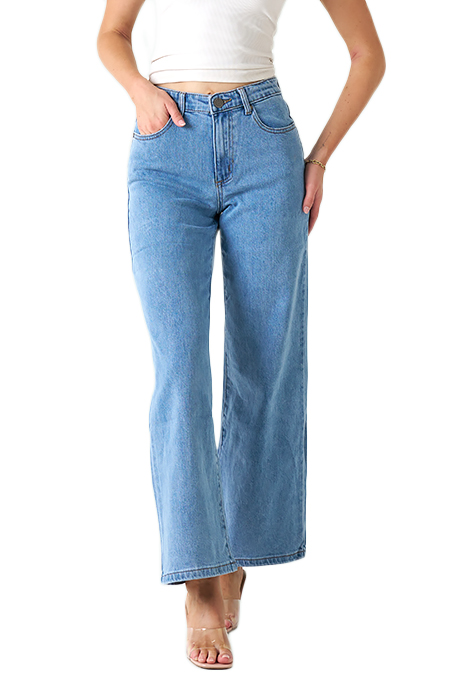 Wakee Light Blue Super Soft Wide Leg Jeans 3109 - Fashion Jam Essentials